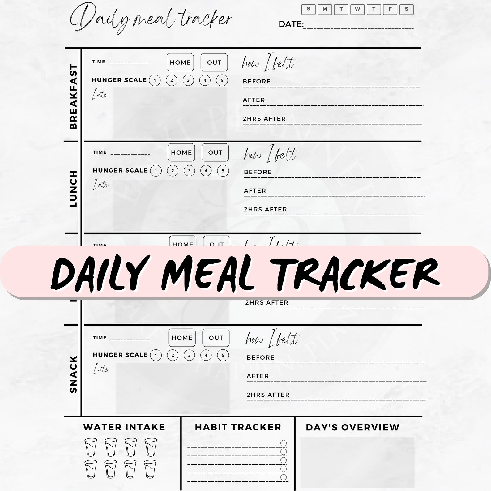 Food Tracker | Food Diary Printable | Meal Prep | Digital Meal Planner ...