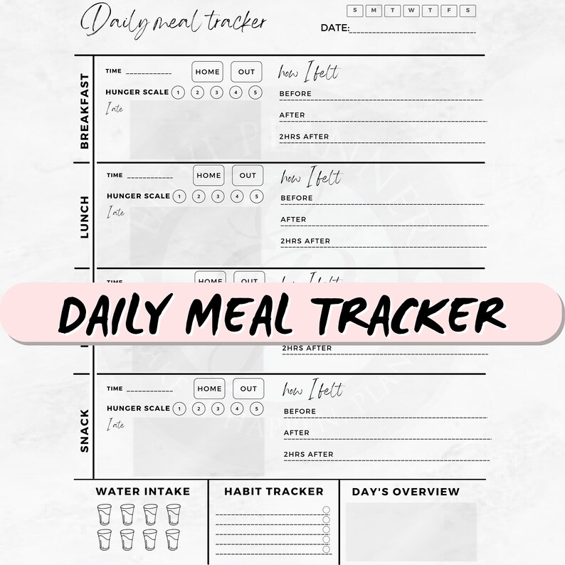 Food Tracker | Food Diary Printable | Meal Prep | Digital Meal Planner ...