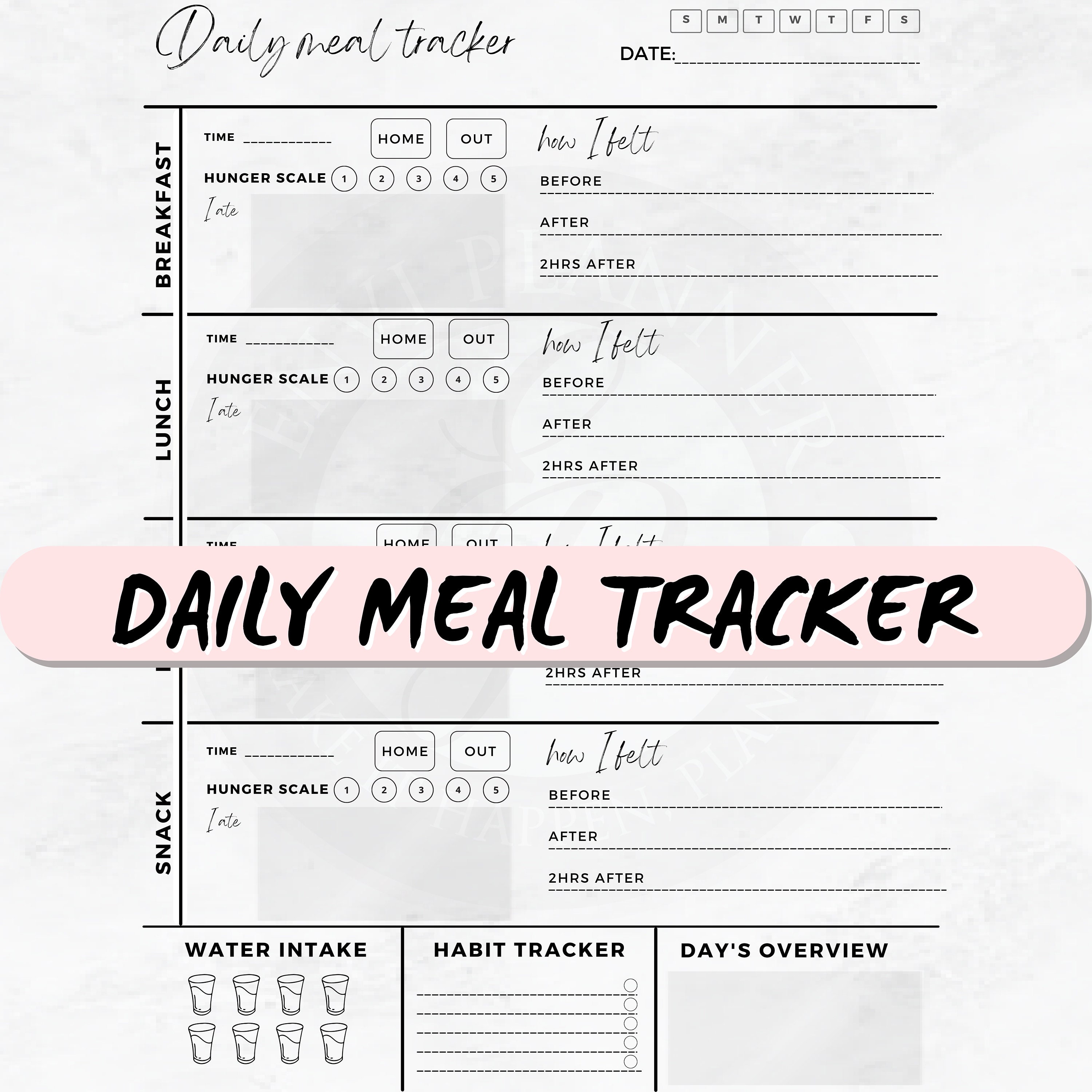 Food Tracker | Food Diary Printable | Meal Prep | Digital Meal Planner ...