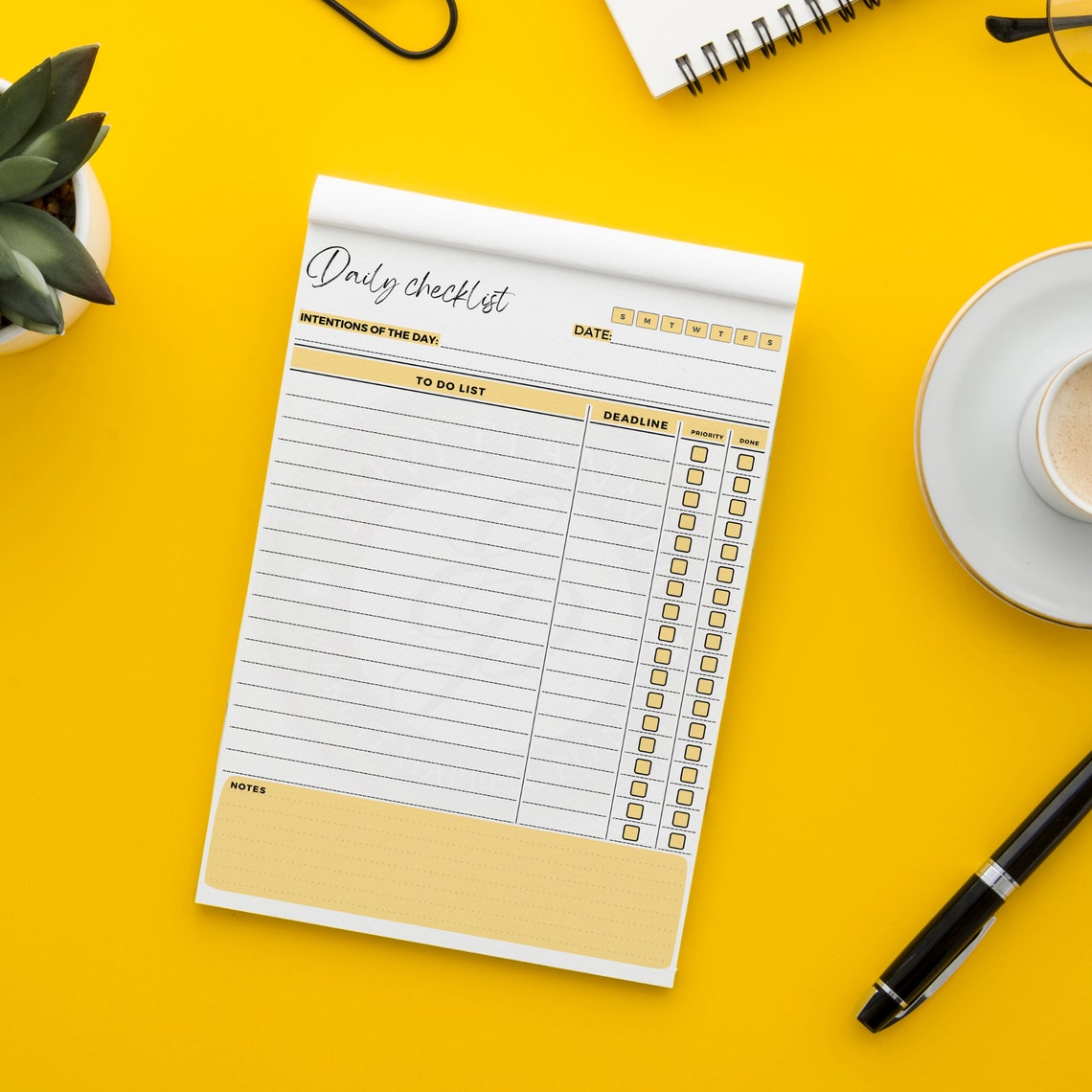 Daily Checklist Productivity Planner Daily to Do List - Etsy