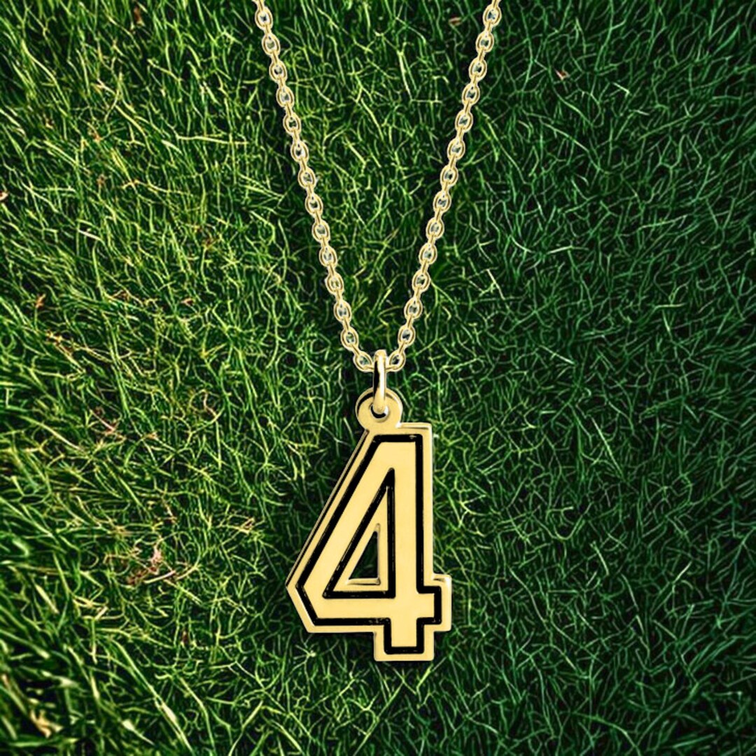 Personalized Sterling Silver Sport Number Necklace: Rolo Chain Jewelry ...