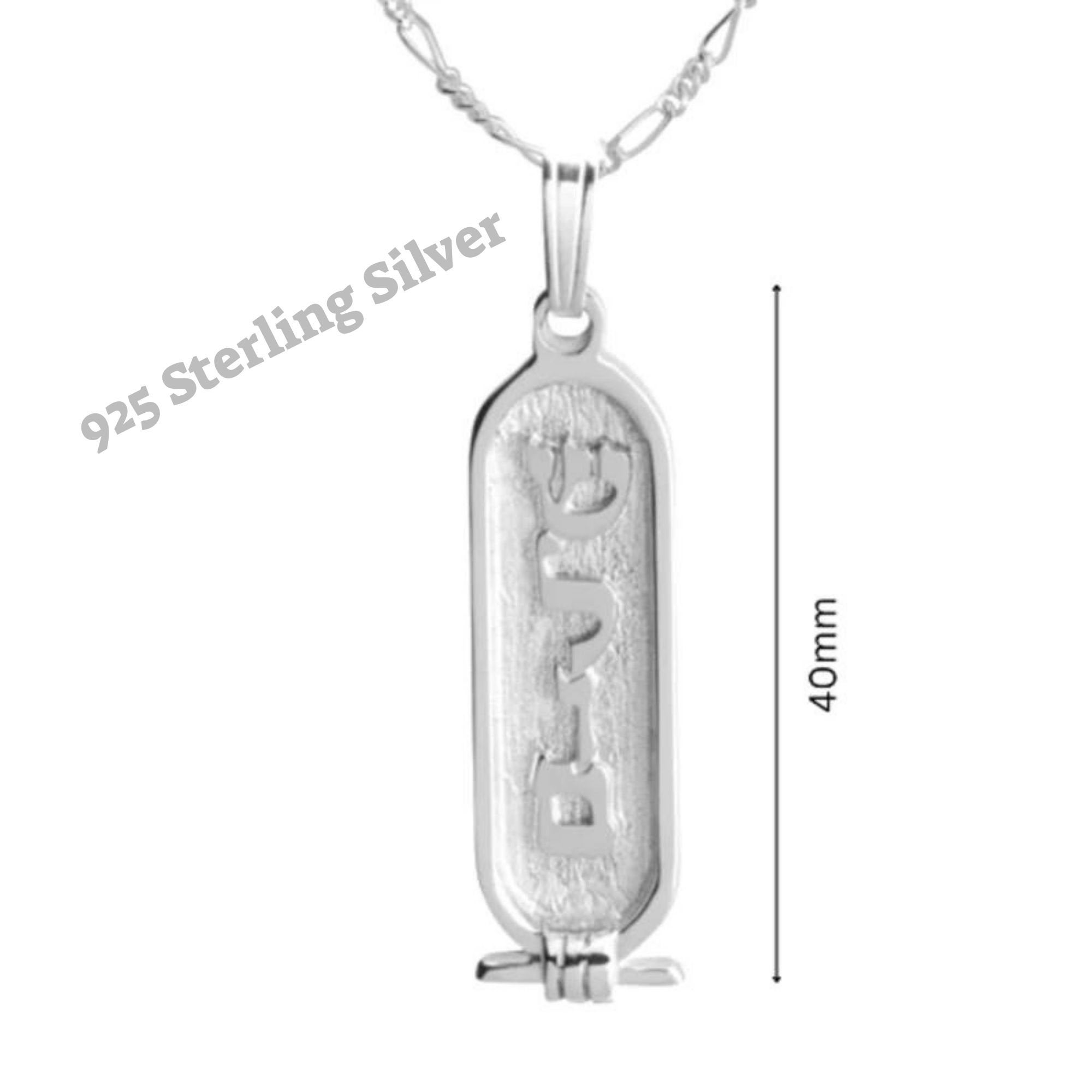 Cartouche Name Necklace in Hebrew or Hieroglyph Symbols-silver ...