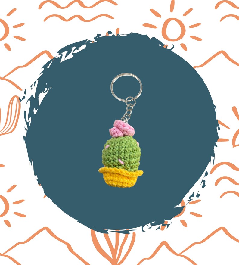 US Crochet Pattern Cactus Beginner Friendly Key Chain - Etsy