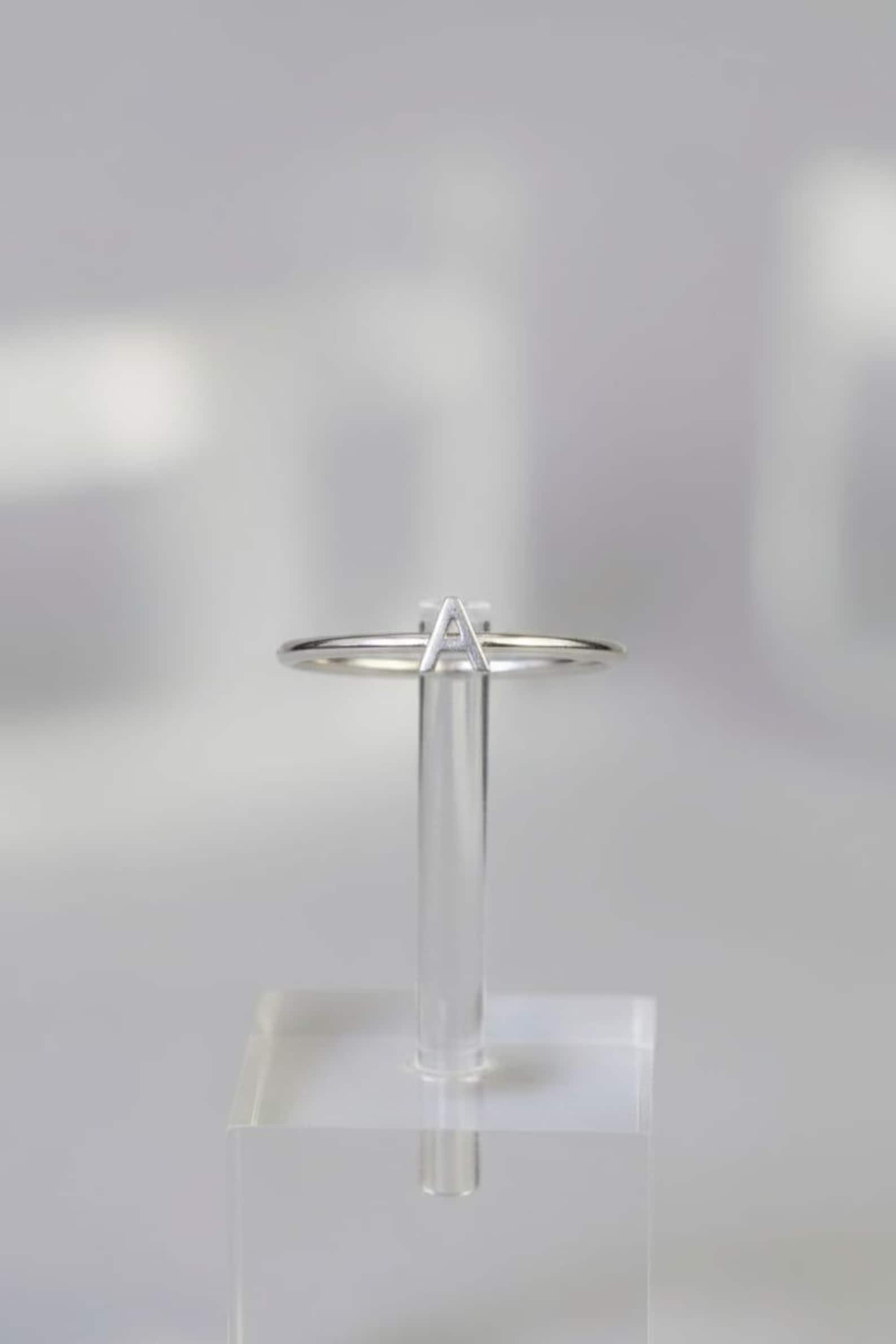 925 Sterling Silver Women Alphabet Ring | Custom Initial Signet | All ...