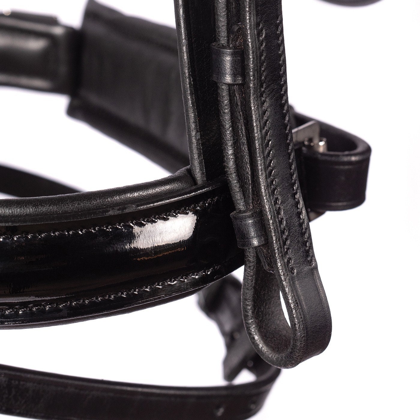 Black Leather Horse Bridle With 5 Row White Clear Crystal Browband Soft ...