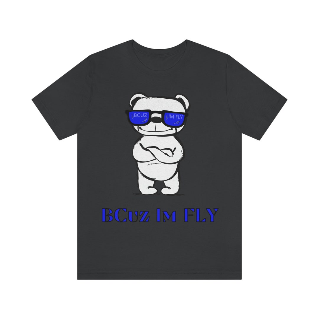 Bcuz Im FLY Teddy Bear1 BLUE Front Only - Etsy
