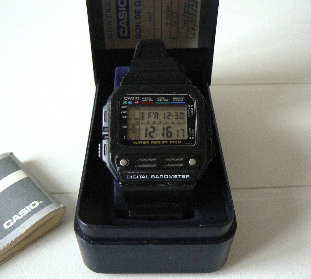 CASIO BM-100WJ Vintage Watch Barometer Function Box With - Etsy