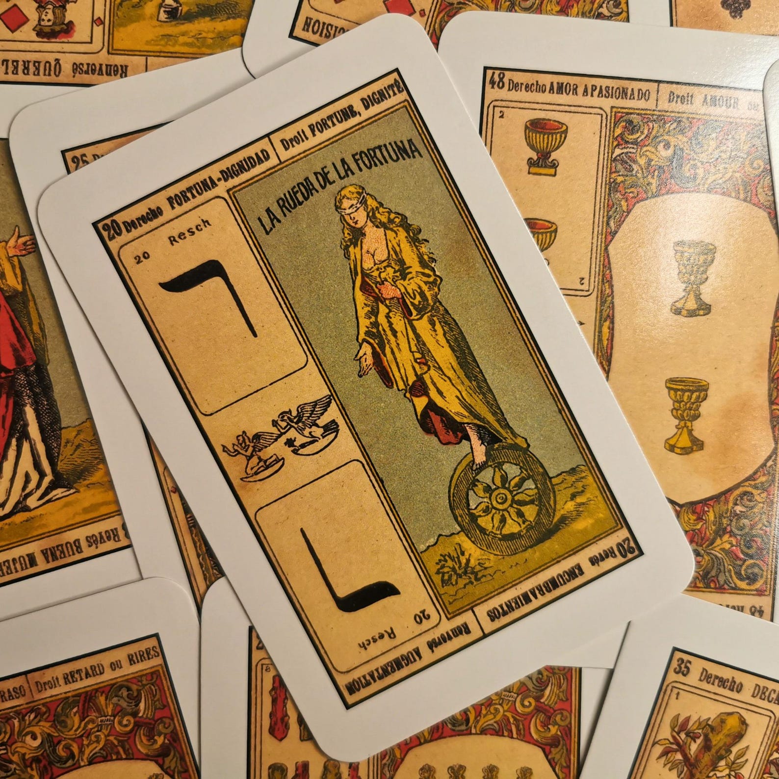 Cartas del Tarot Catalán, Baraja Vintage de 80 Cartas para ...