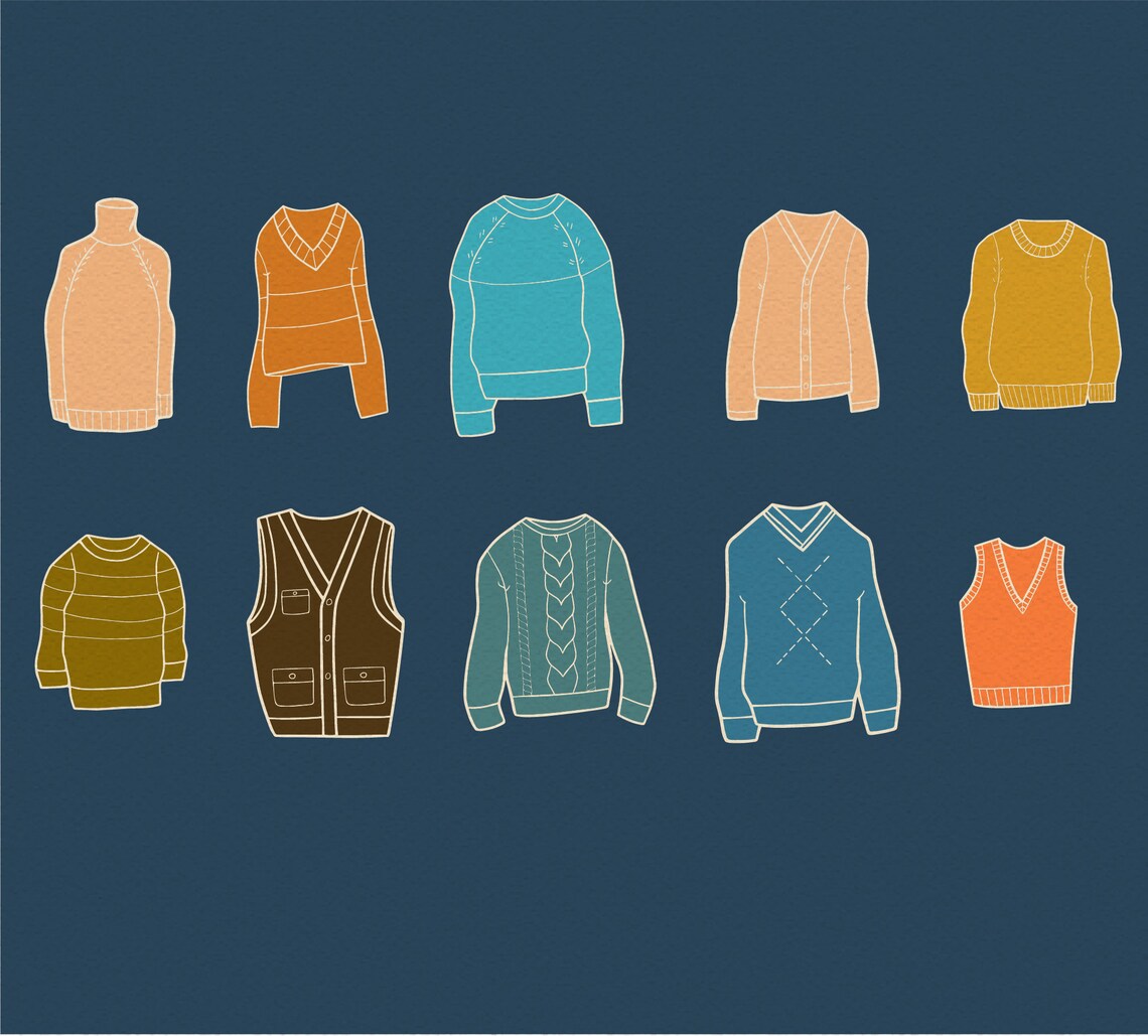 Knitted Sweater Svg Cut Files, Knitwear Cardigan Png, Knit Jumper ...