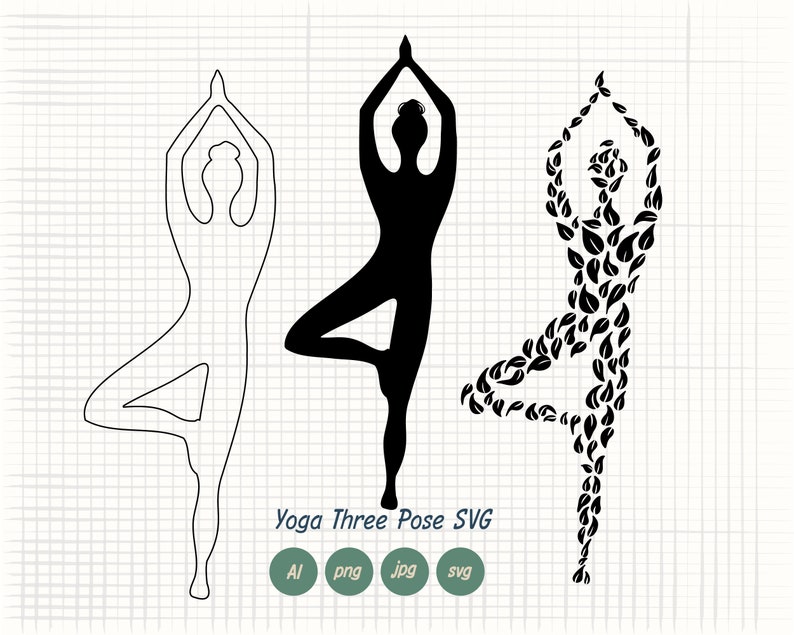 Yoga Tree Pose Svg, Yogis Svg, Tree Pose Svg, Yoga Silhouette Svg, Yoga ...