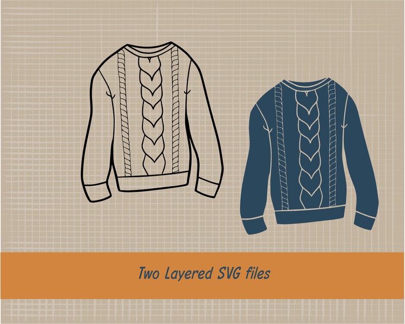 Knitted Sweater Svg Cut Files, Knitwear Cardigan Png, Knit Jumper ...