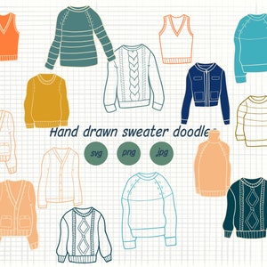 Knitted Sweater Svg Cut Files, Knitwear Cardigan Png, Knit Jumper ...