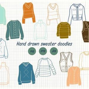 Knitted Sweater Svg Cut Files, Knitwear Cardigan Png, Knit Jumper ...