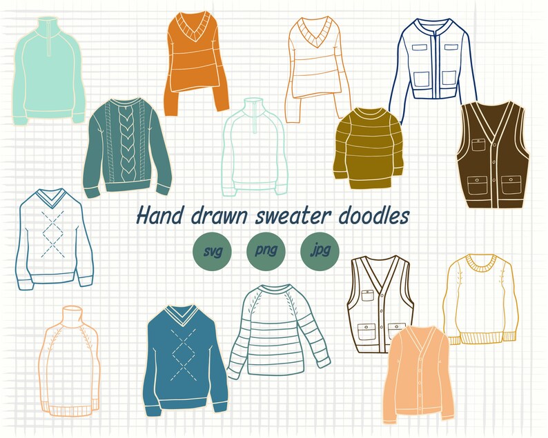Knitted Sweater Svg Cut Files, Knitwear Cardigan Png, Knit Jumper ...