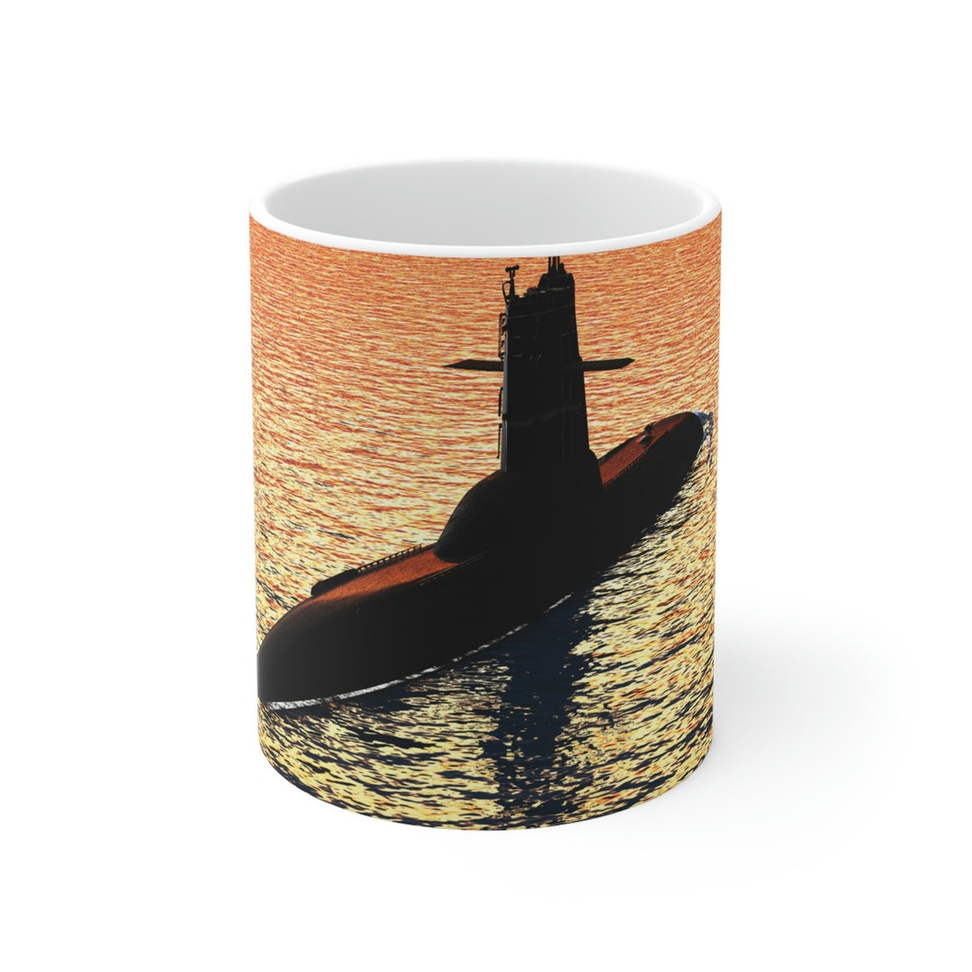 Submariner Navy Submarine in the Sunset on the Ocean Top Coffee Cup ...
