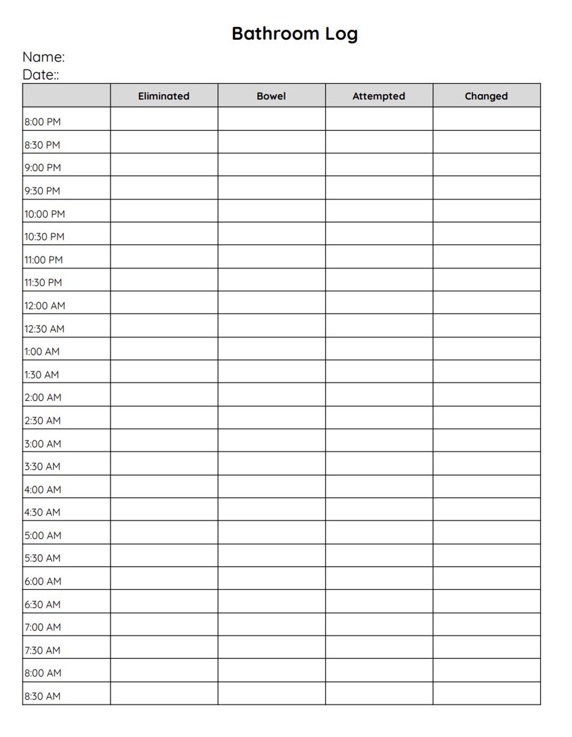 Toileting Routine Bathroom Chart Log Toilet Training Disability Autism ...