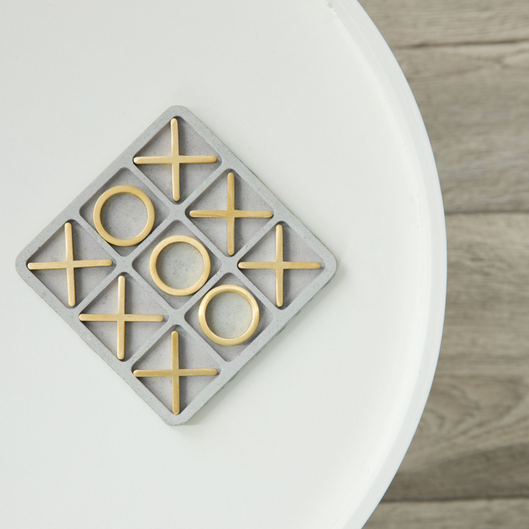 Board Game Decor TIC-TAC-TOE Grey Concrete Board Game Tabletop Game Set ...