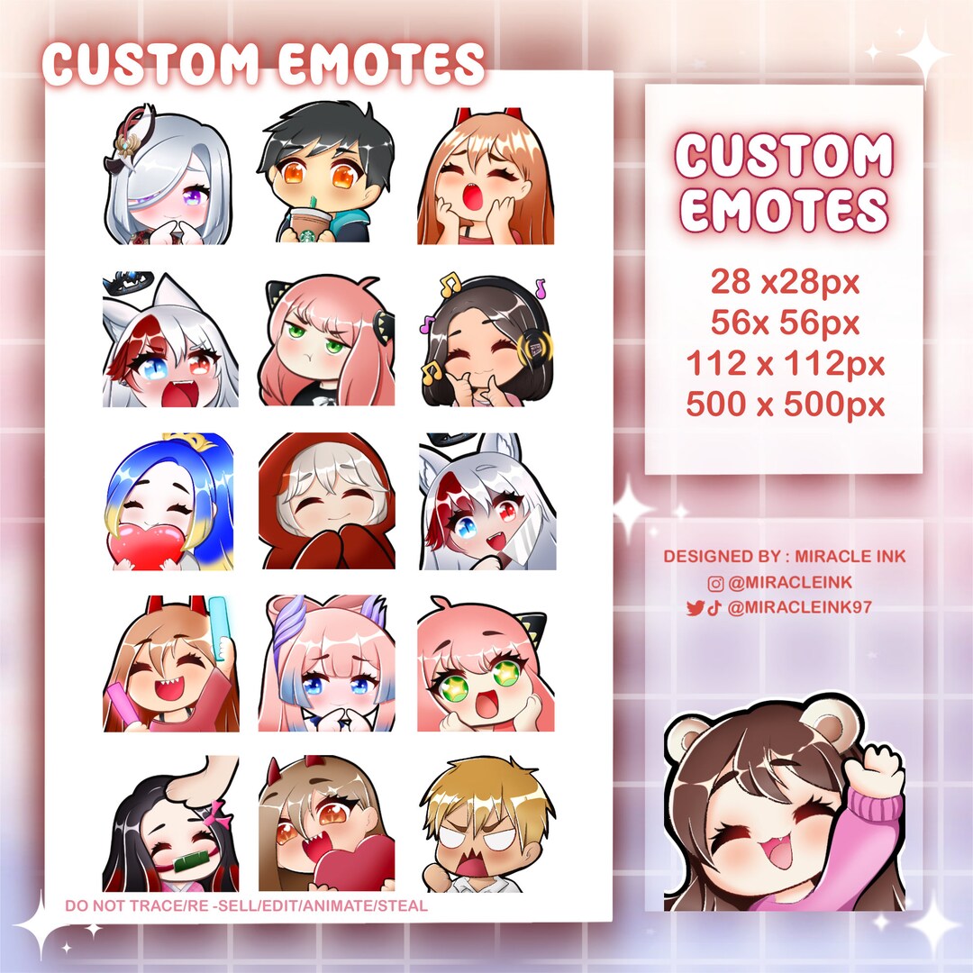Custom Twitch Emote | Cute Aesthetic Emote Streamers | Twitch | Discord ...