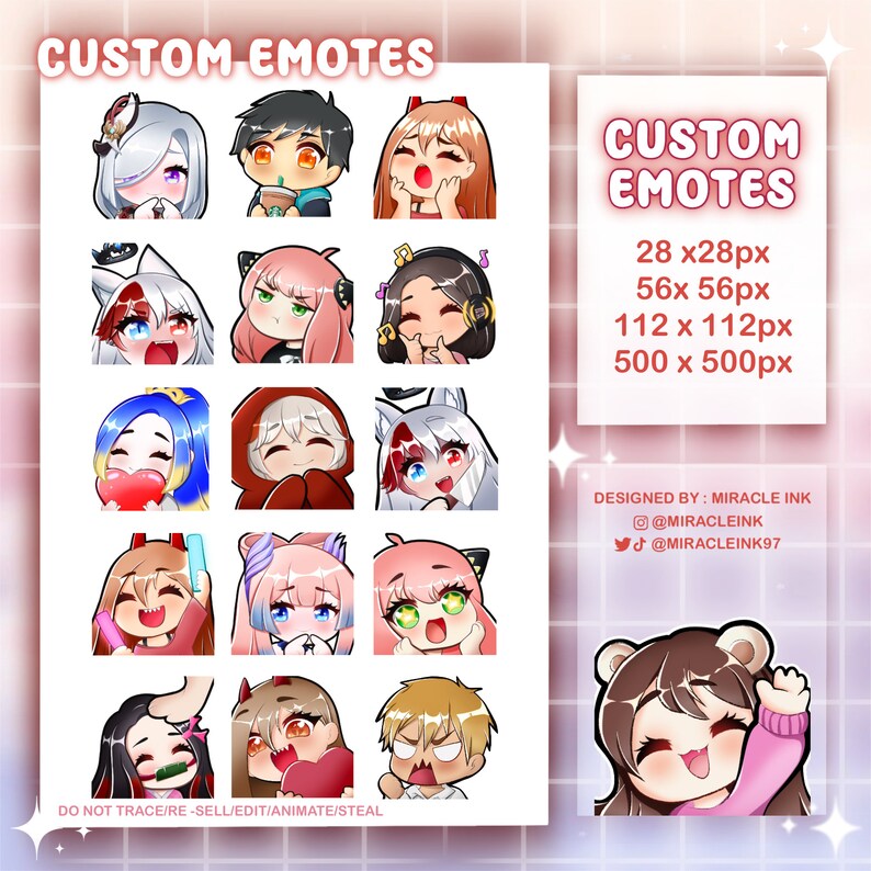 Custom Twitch Emote Cute Aesthetic Emote Streamers Twitch Discord ...