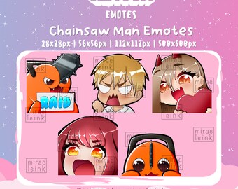 Chainsaw Man Twitch Emotes - Etsy
