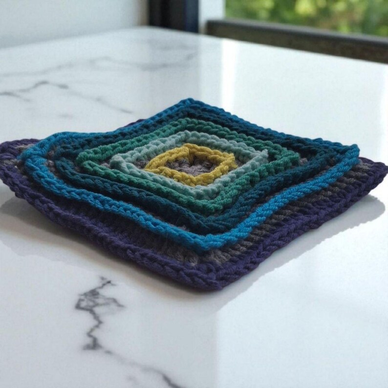 3D Rainbow Crochet Square Pattern: Layered Granny Motif (PDF Pattern ...