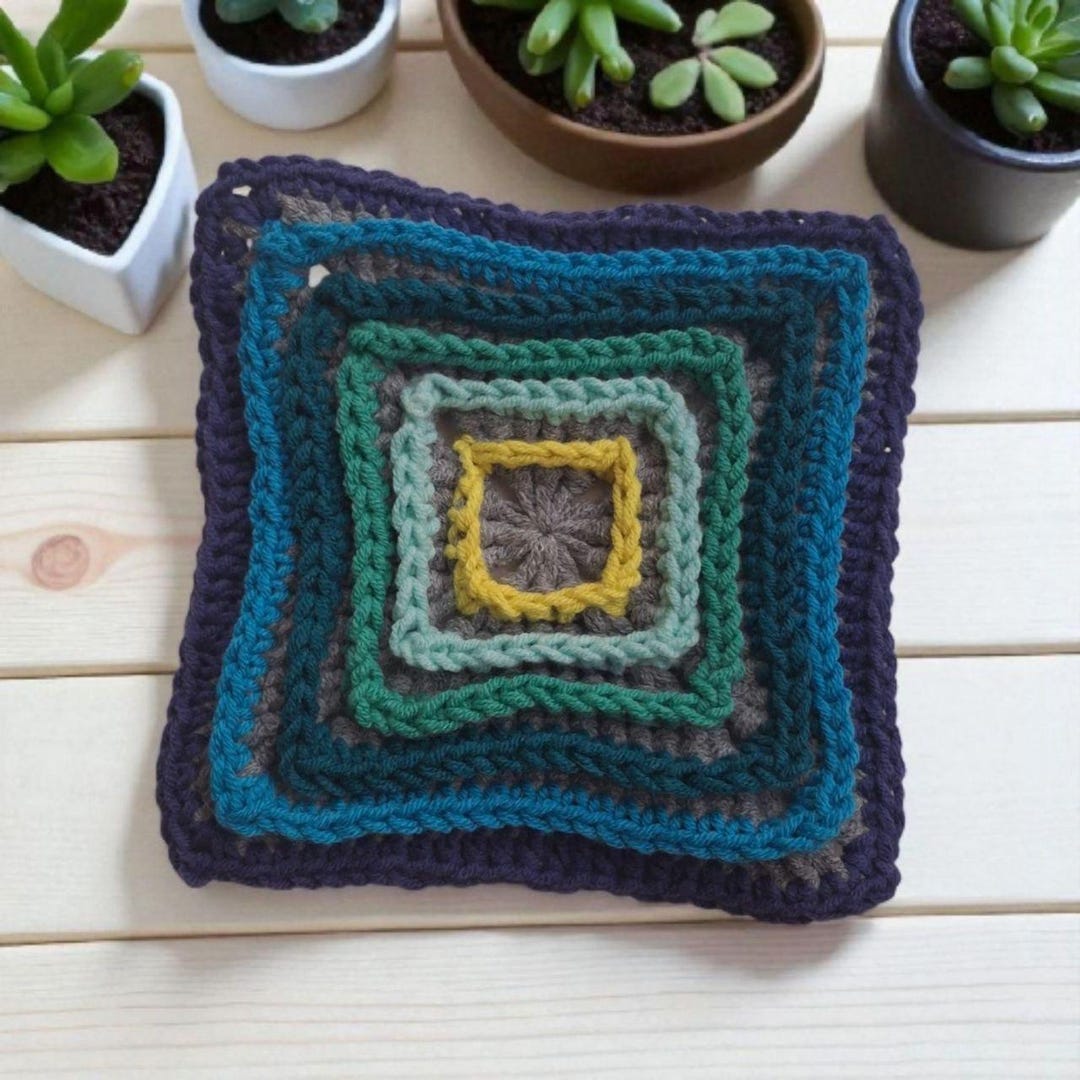 3D Rainbow Crochet Square Pattern: Layered Granny Motif (PDF Pattern ...