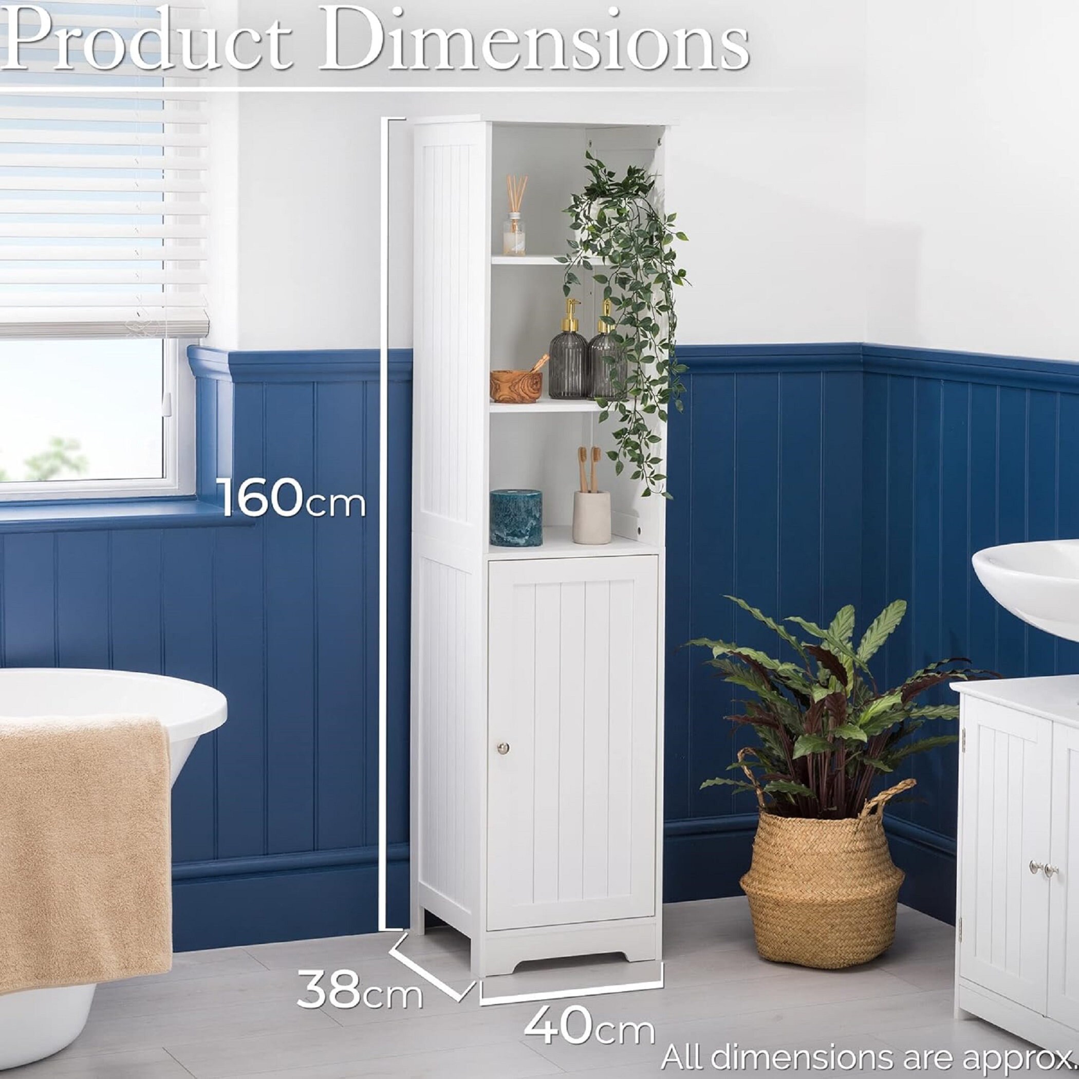 Tall Bathroom Cabinet Slim Wooden White Bamboo Space Saving Multifunctional Tallboy Unit 3 Shelf Storage Cupboard for Bathroom Living Room Etsy