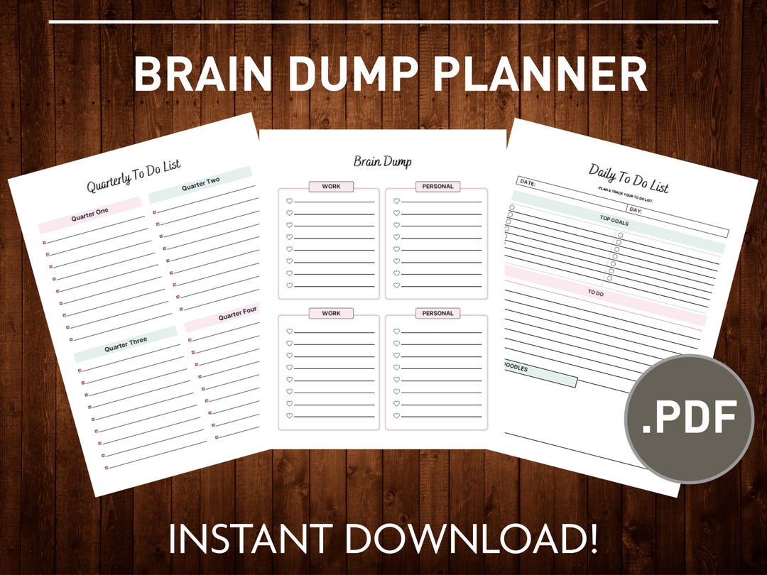 Brain Dump Planner Digital | ADHD Brain Dump Planner | Brain Dump ...