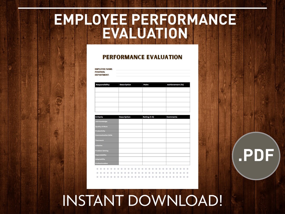Employee Performance Evaluation Sheet | Employee Performance Review ...