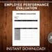 Employee Performance Evaluation Sheet | Employee Performance Review ...