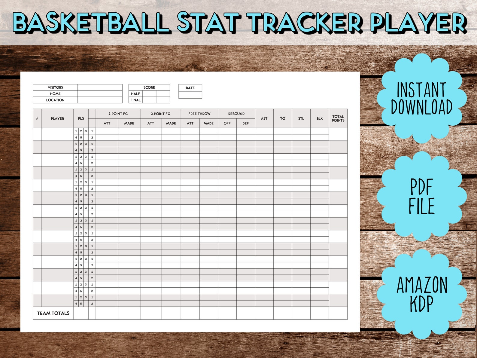 Basketball Score Sheet | Basketball Stat Tracker Player | Score Card ...