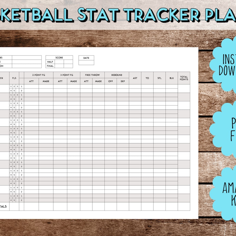 Basketball Stats Sheet - Etsy