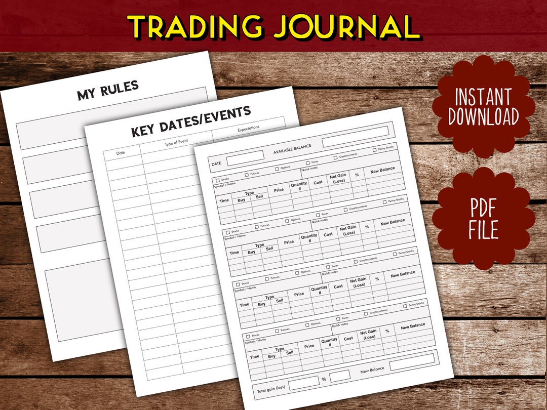 Day Trading Journal | Trading Log Book for Forex, Crypto, Stocks ...