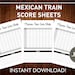 Printable Mexican Train Score Sheet | Mexican Train Template | Mexican ...