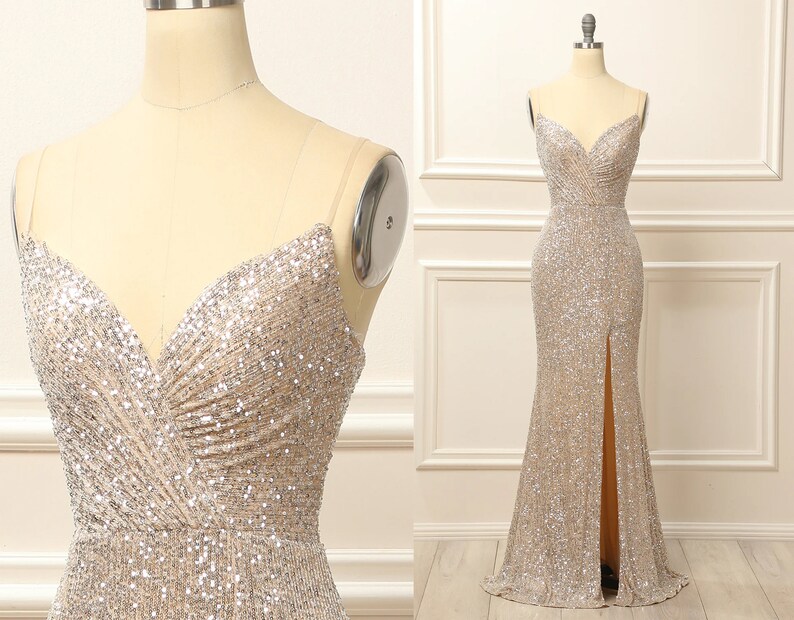 Long Mermaid Prom Gown Glitter Elegant Party Dress Pattern - Etsy