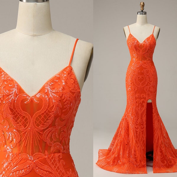 Coral Prom Dress - Etsy