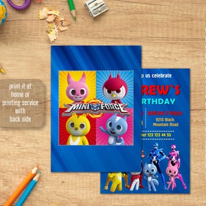 Editable Invitation | Printable Girl Birthday Invite, Mini Force Super ...