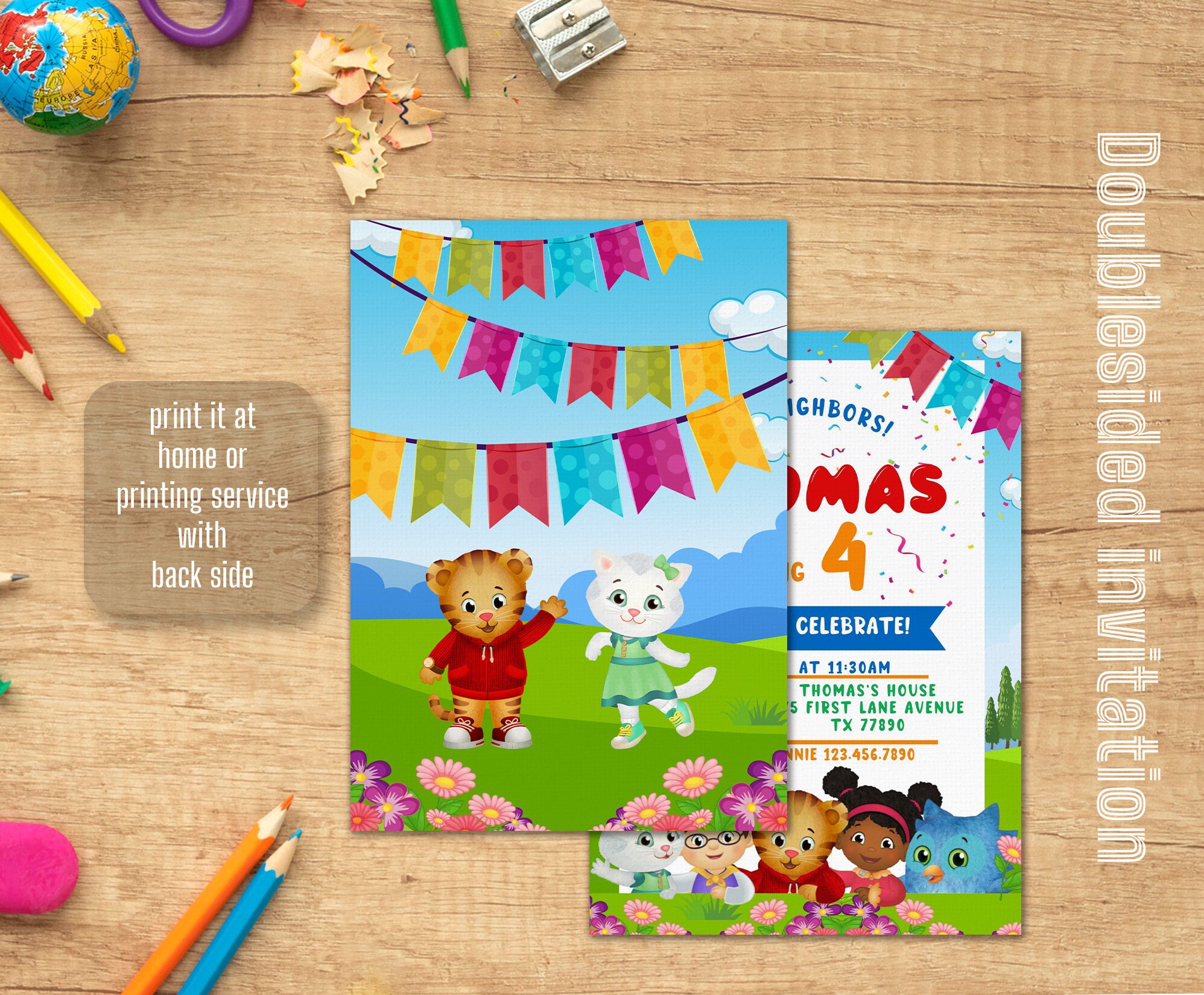 Daniel Tiger Editable Invitation, Printable Birthday Invitation, Daniel ...