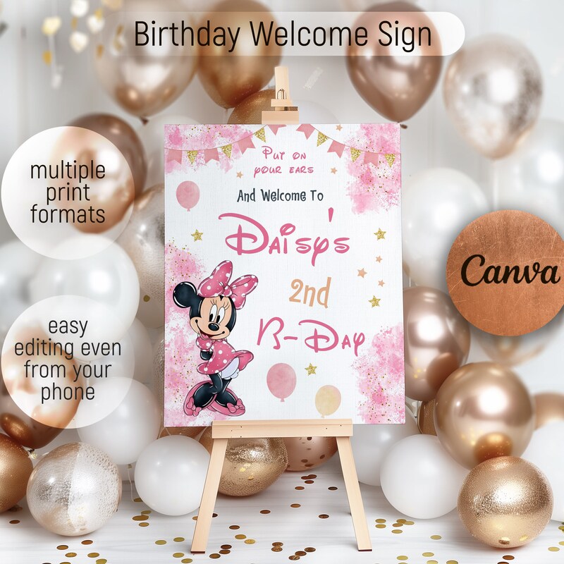 Minnie Mouse Party Signs - Etsy