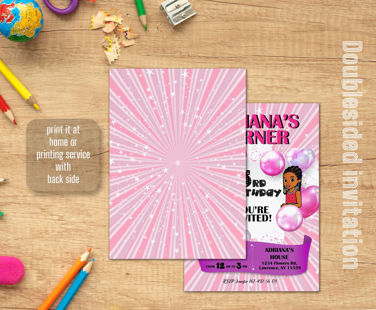 Printable Birthday Invitation, Gracie's Corner Birthday Invite ...