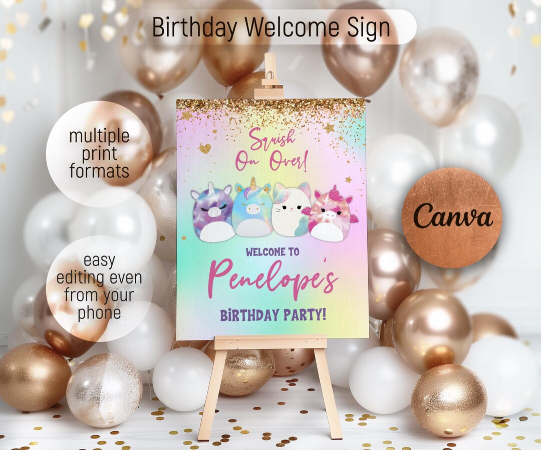 Squishy Welcome In, Squish Welcome Sign, Printable Editable ...