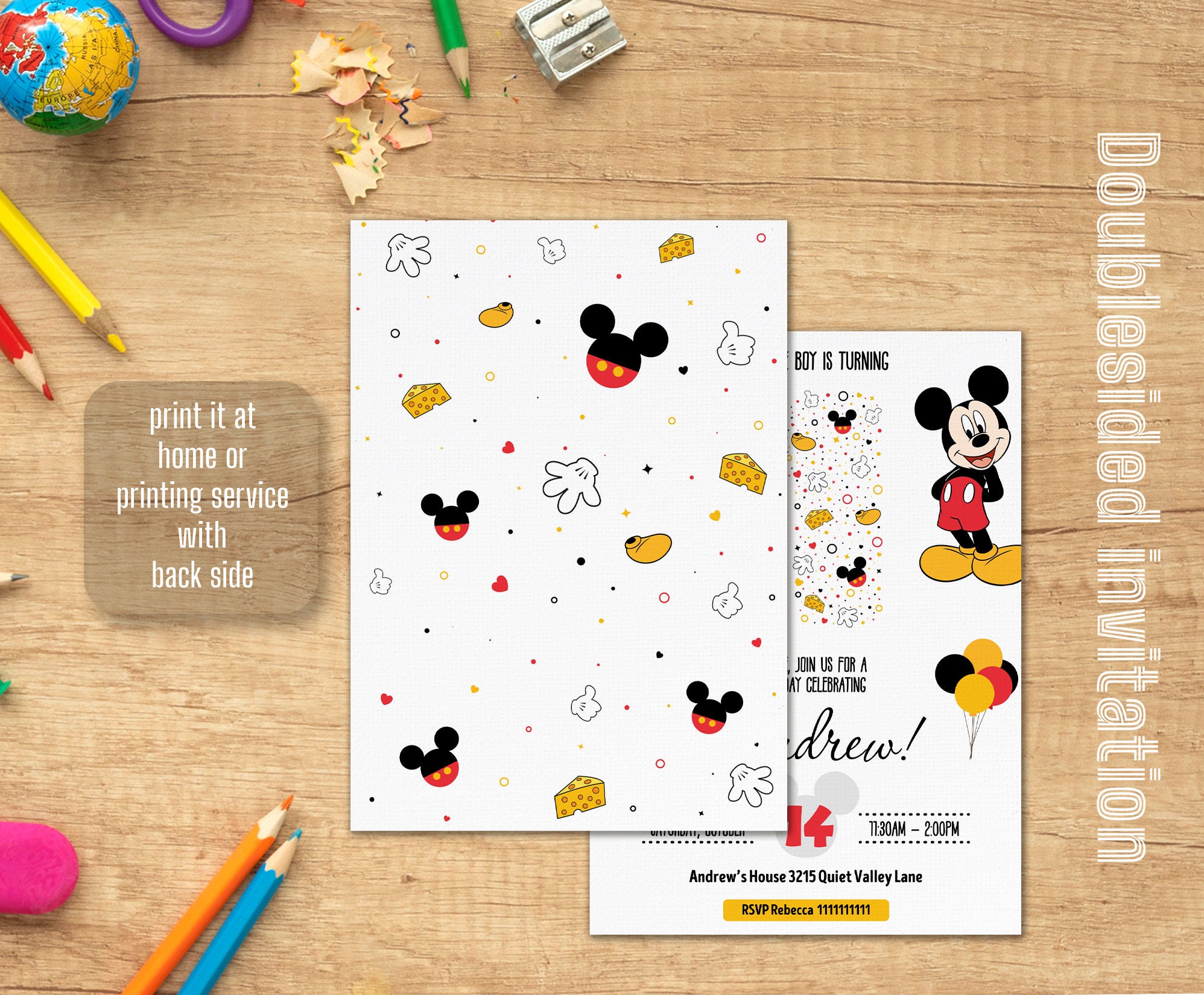 Editable Printable Clubhouse Birthday Invitation, Mickey One Invitation ...