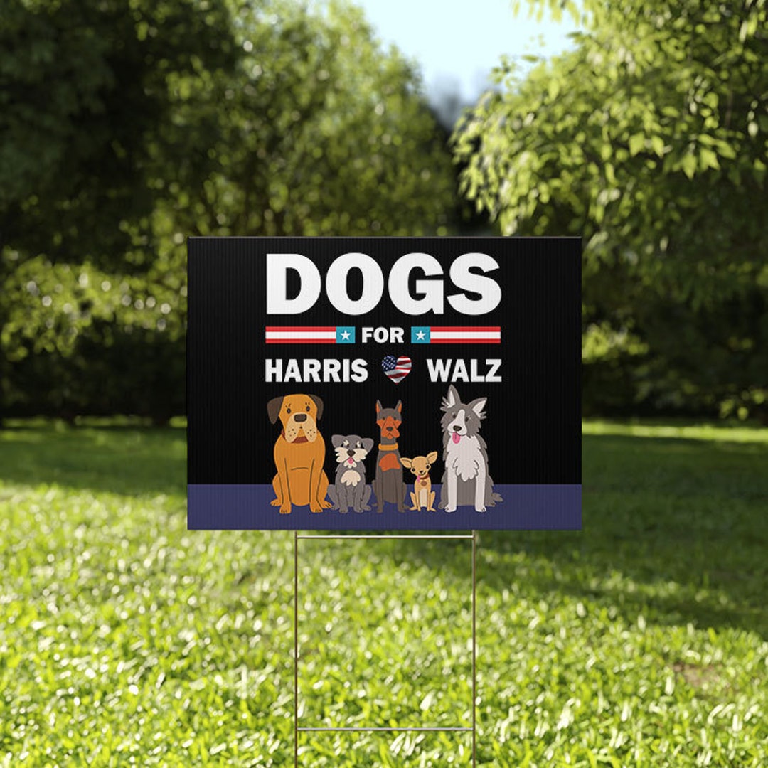 Dogs for Harris Walz Yard Sign - Etsy