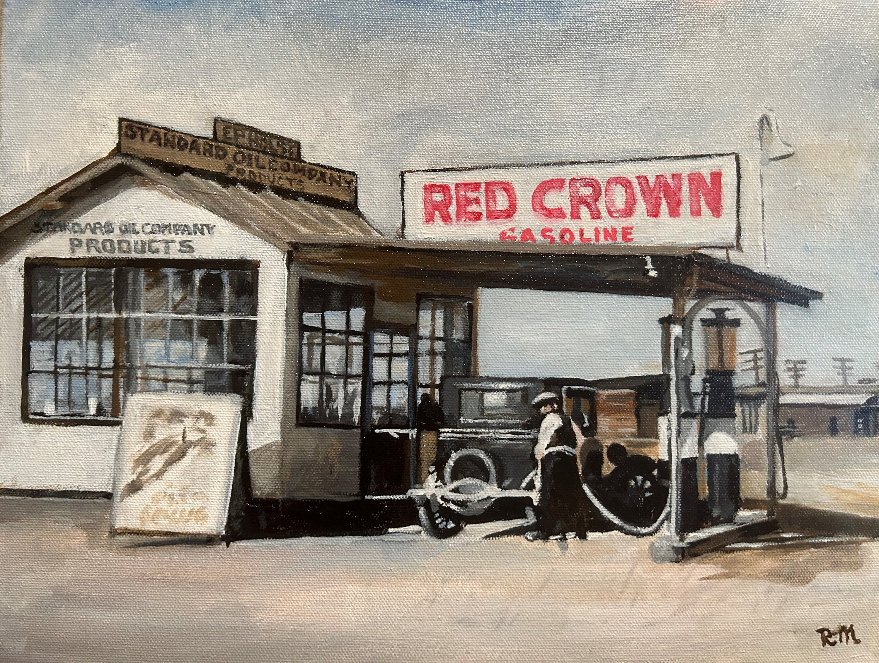 Old Gas Station Drawing