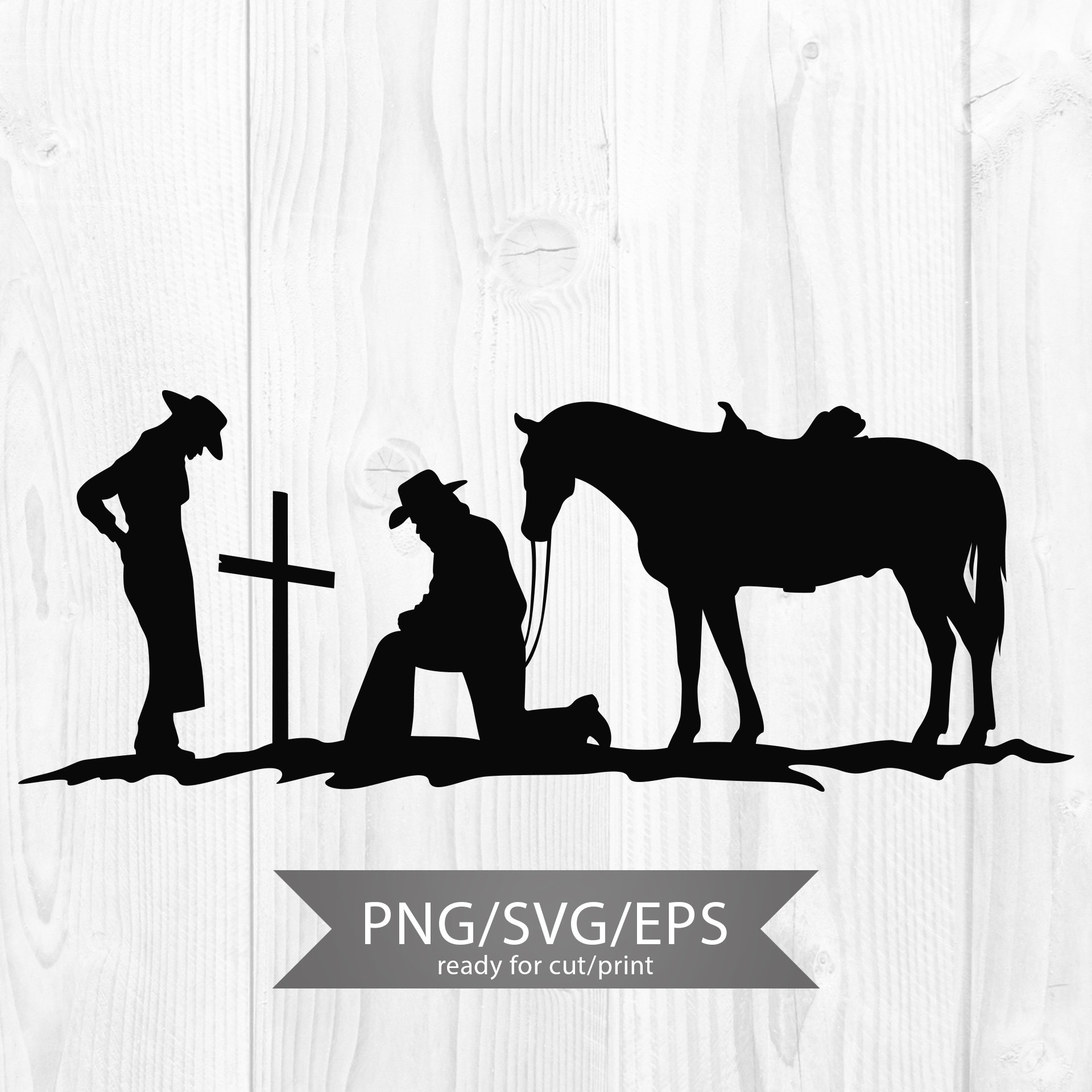 Praying Cowboy SVG Kneeling at the Cross Cowboy Kneeling - Etsy