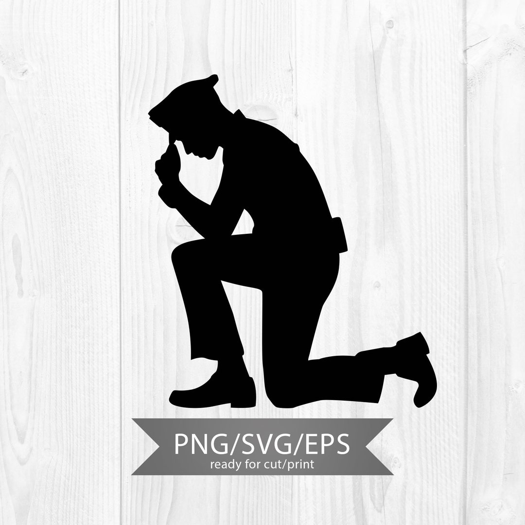 Praying Police Officer Svg, Policeman Silhouette Svg, Cricut File - Etsy
