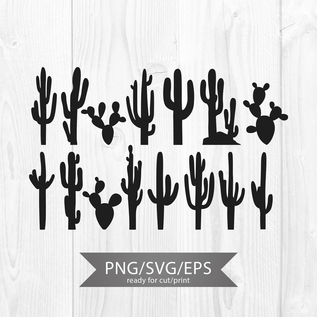 Cactus Silhouettes Bundle Svg, Cactus Bundle Svg, Cactus Cricut File ...