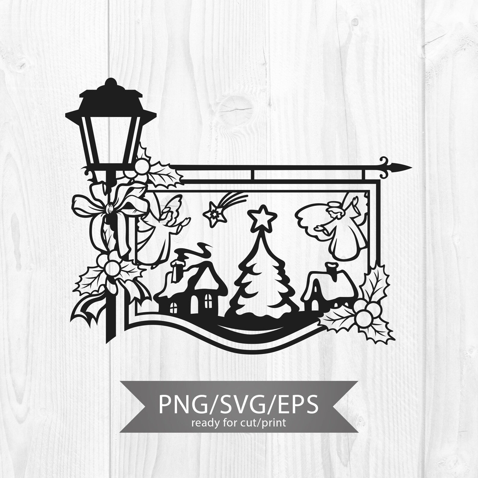 Christmas Frame Svg, Christmas Scene Svg, Christmas Angels Svg ...