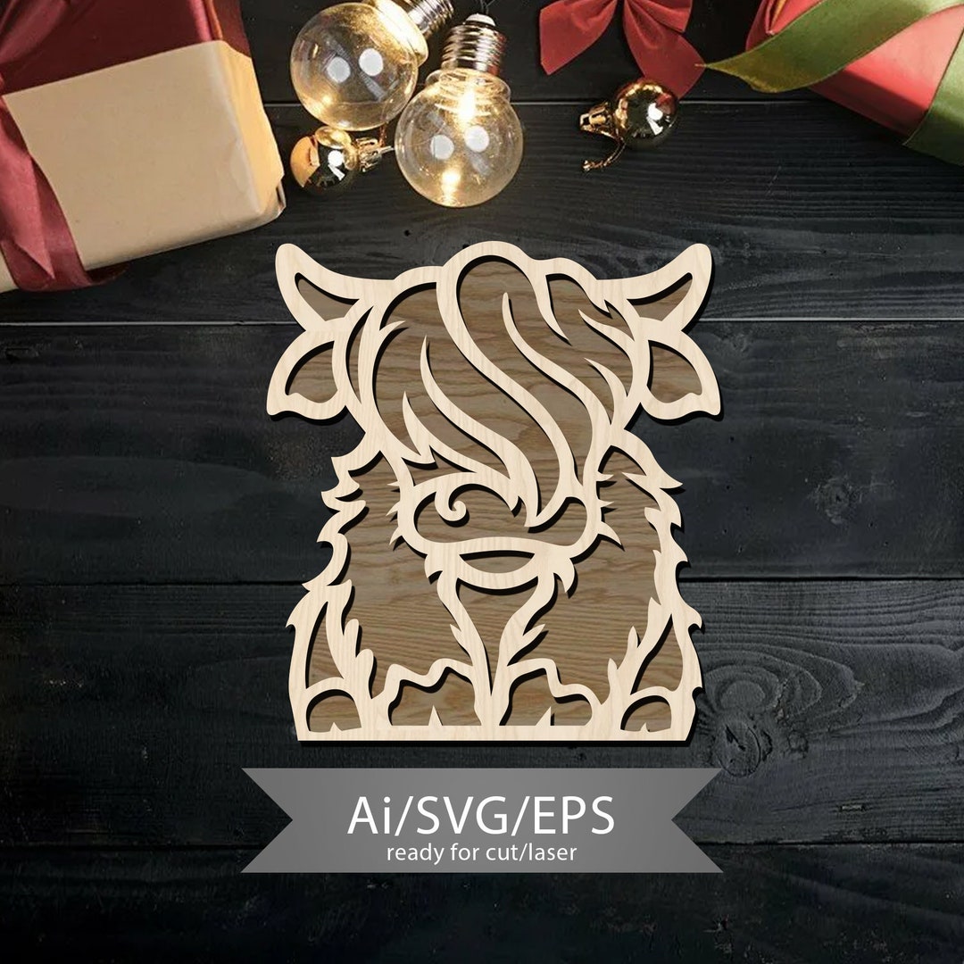 Highland Cow Svg, Highland Cow Eps, Cricut File, Laser Cut, Glowforge ...