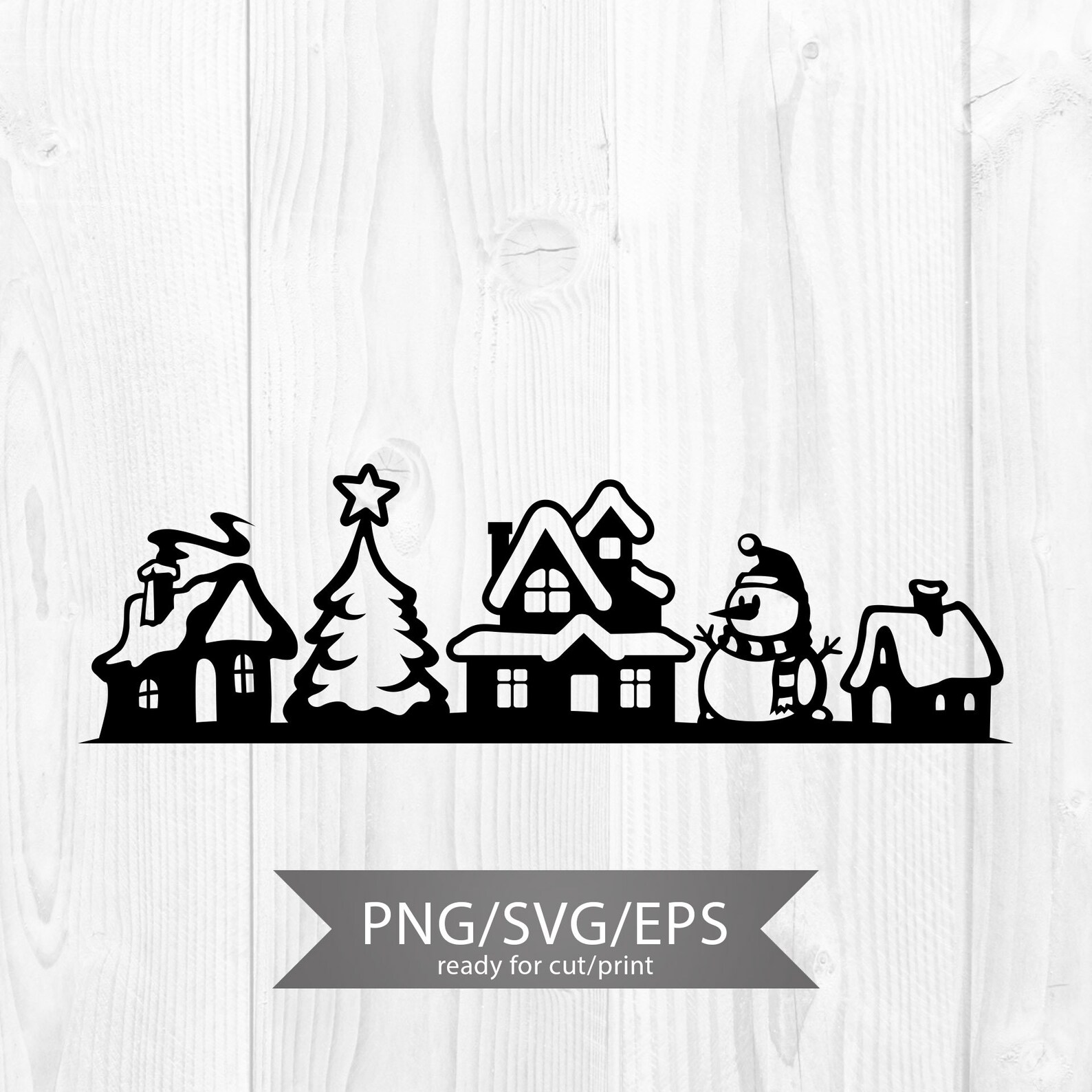 Christmas Village Svg, Christmas House Svg, Cricut File, Christmas ...